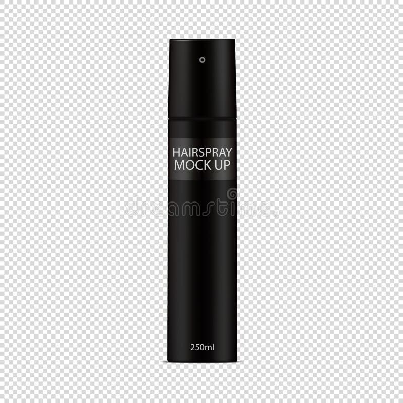 Black Hairspray Bottle Template - Vector Mock Up - Isolated on ...