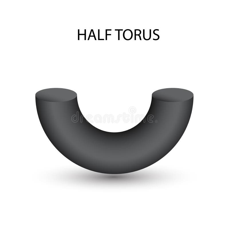 Black Half Torus with Gradients and Shadow for Game, Icon, Package ...