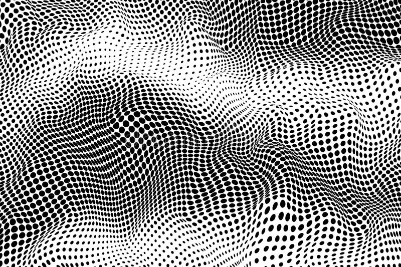 Black Halftone Dots Creating a Wavy, Textured Pattern Stock ...