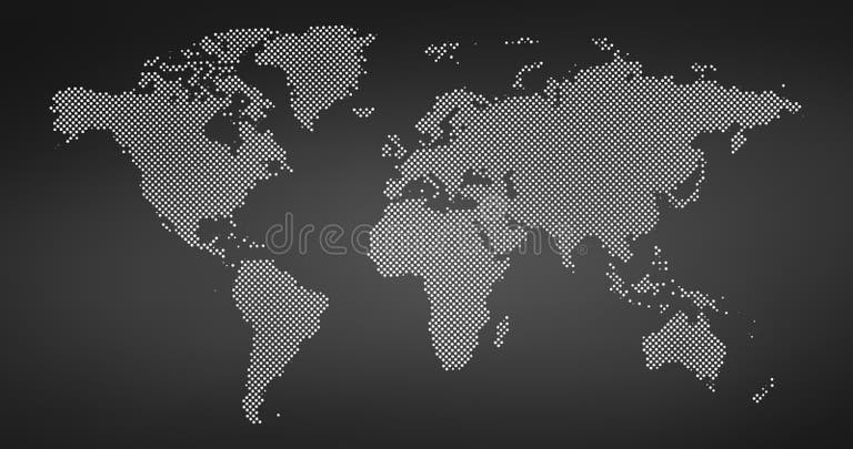 Halftone Dotted World Map Stock Illustrations – 1,592 Halftone Dotted ...