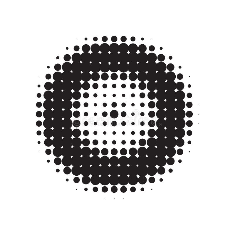 Black Halftone Grunge. Texture Shape. Abstract Illustration. Round Half ...