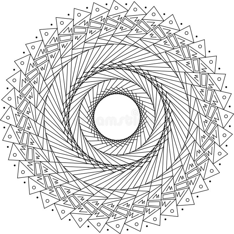Black Halftone Lines in Vortex Form. Geometric Art. Trendy Design ...