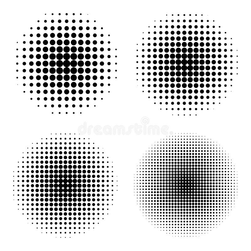 Black Halftone Spots. Gradient Circle Background. Design Element ...