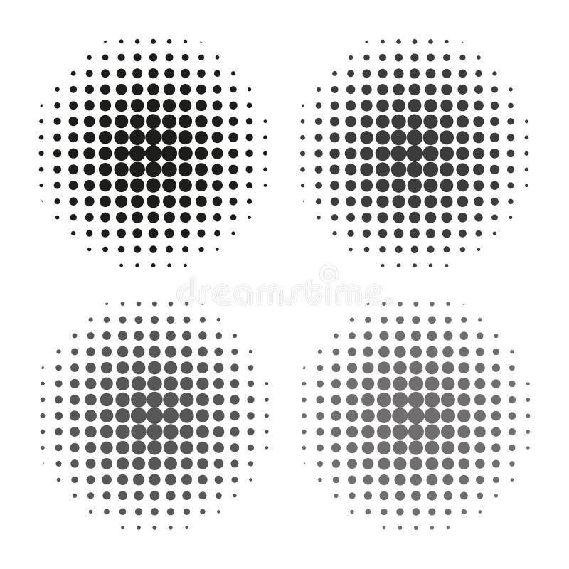Black Halftone Spots. Gradient Circle Background. Design Element ...