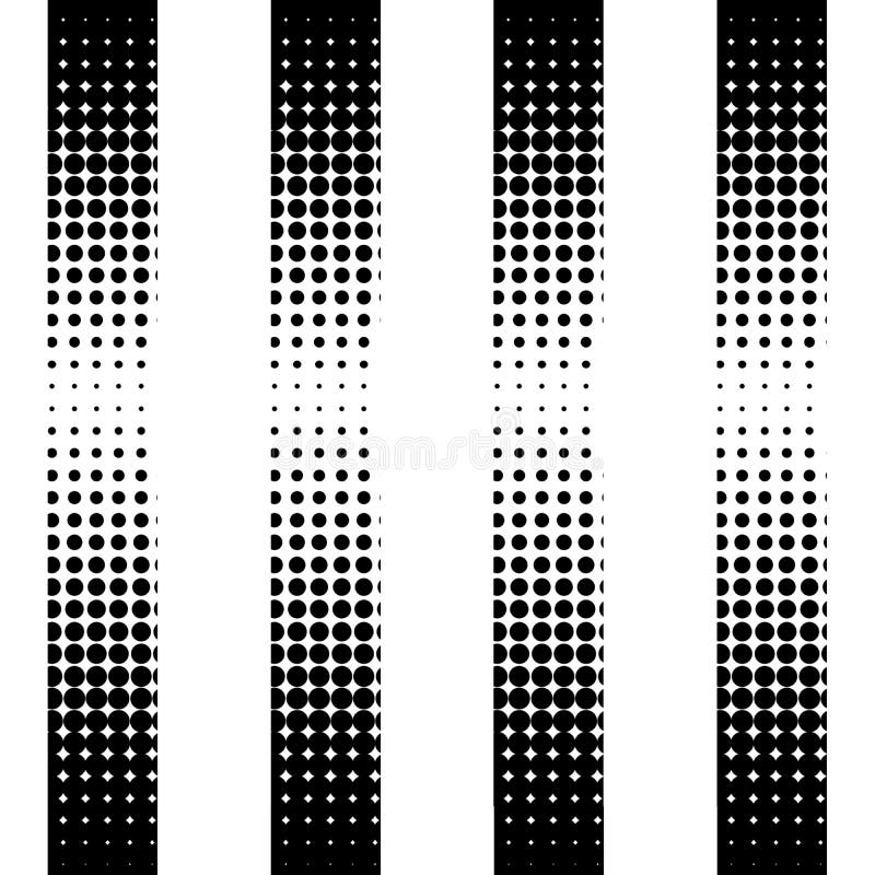 Halftone Set Of Vertical Gradient Dots Backgrounds, Horizontal ...
