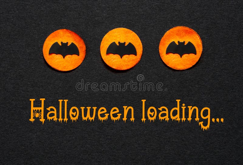 Black Halloween Background with Orange Dots and Text Halloween Loading ...