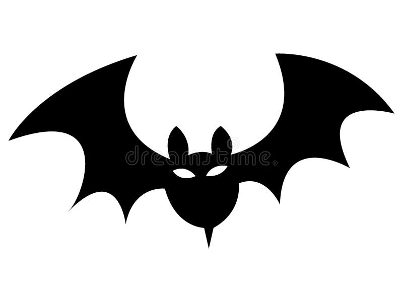 Black Halloween Silhouette Symbol of Cave Bat Stock Vector ...