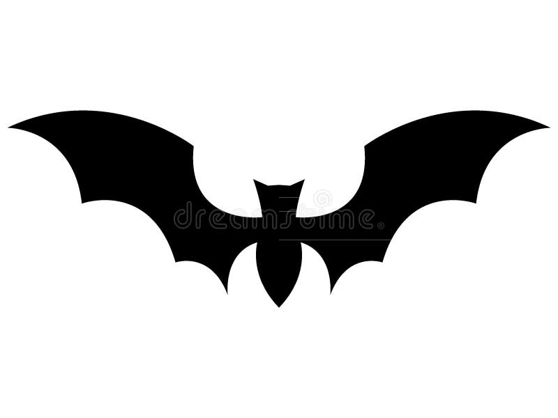Black Halloween Silhouette Symbol of Cave Bat Stock Vector ...