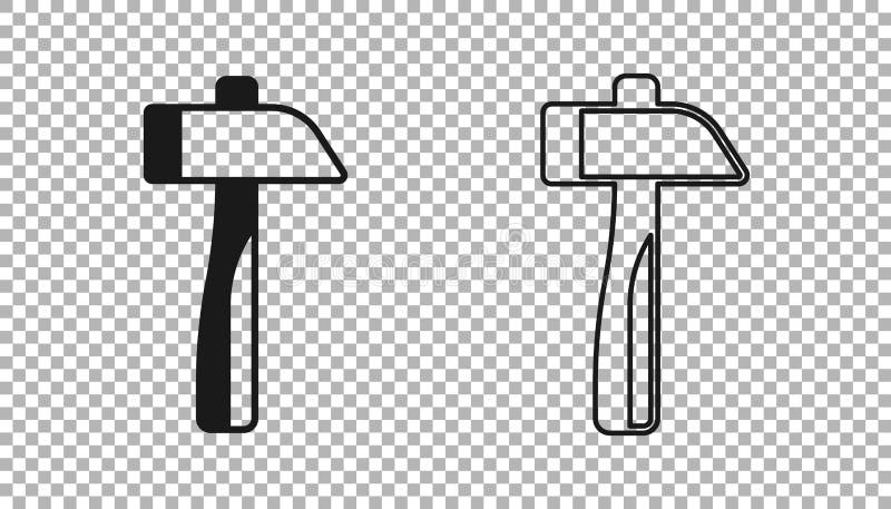 Black Hammer Icon Isolated on Transparent Background. Tool for Repair ...