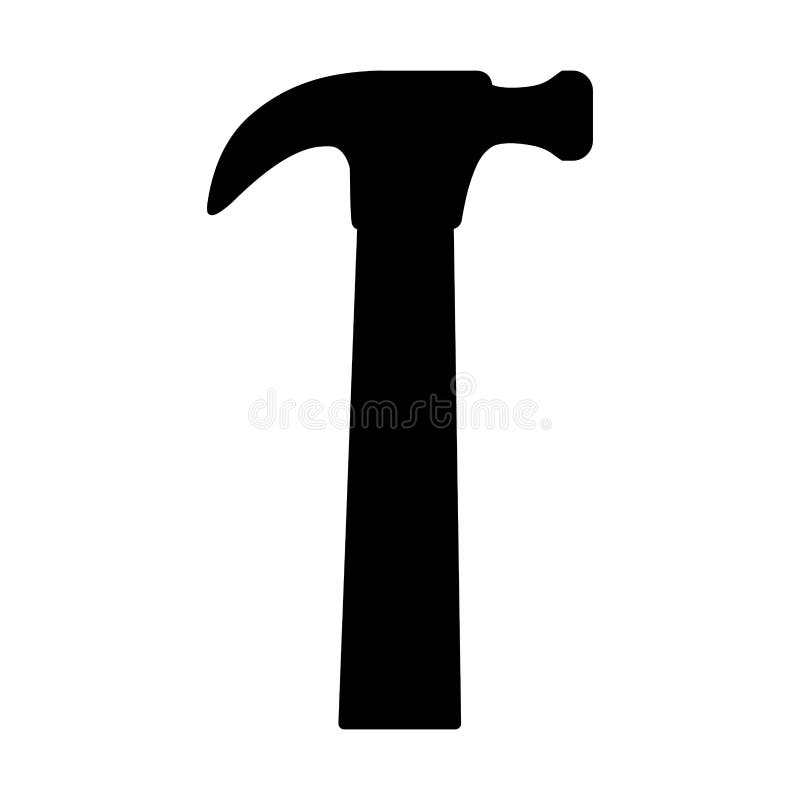Black Hammer Icon Isolated on White Background Stock Vector ...