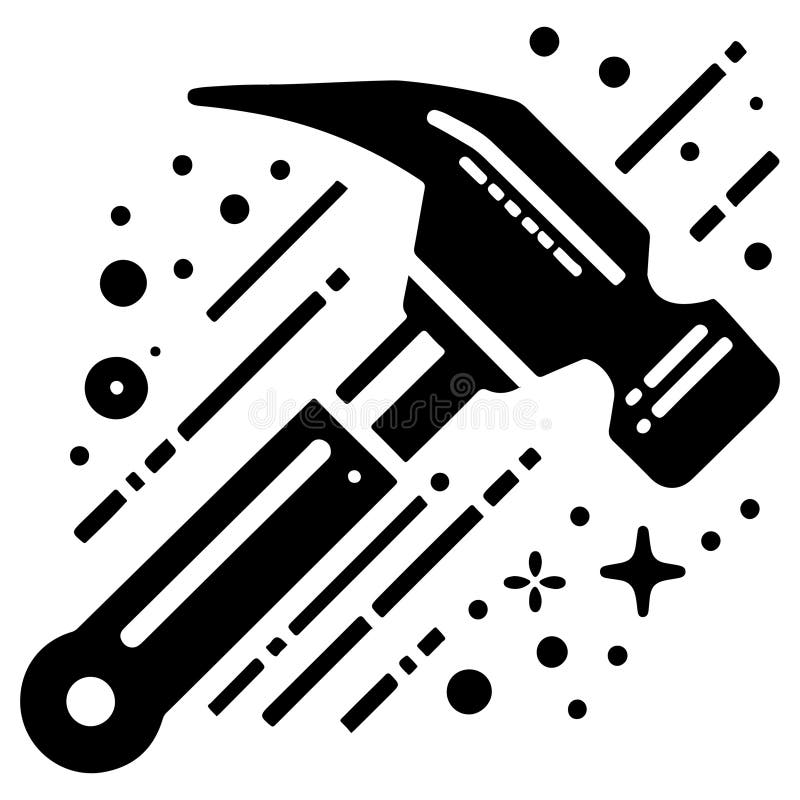 Black Hammer Icon Vector on White Background Stock Vector ...