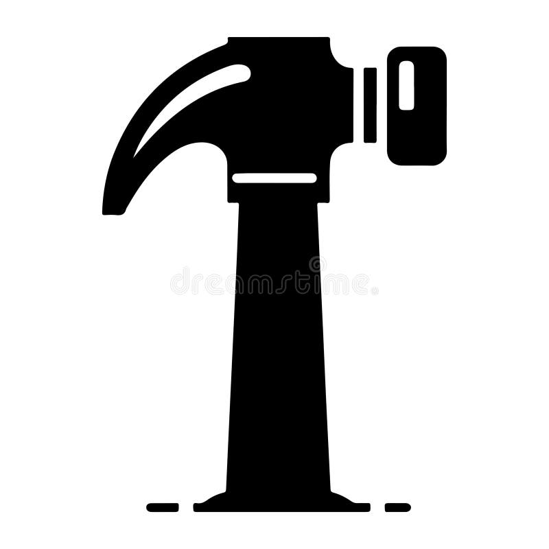Black Hammer Icon on White Background Stock Vector - Illustration of ...