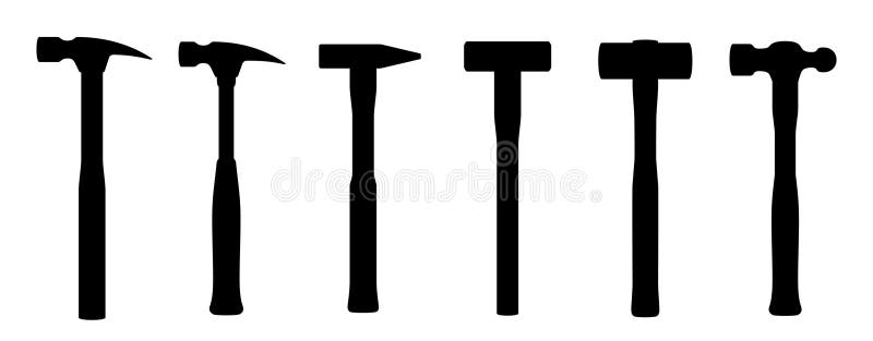 Black Hammer Silhouettes vektor abbildung. Illustration von ausrüstung ...