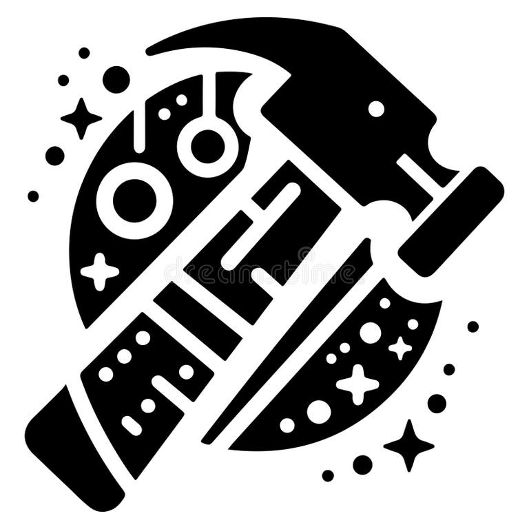 Black Hammer Unique Icon on White Background Stock Vector ...