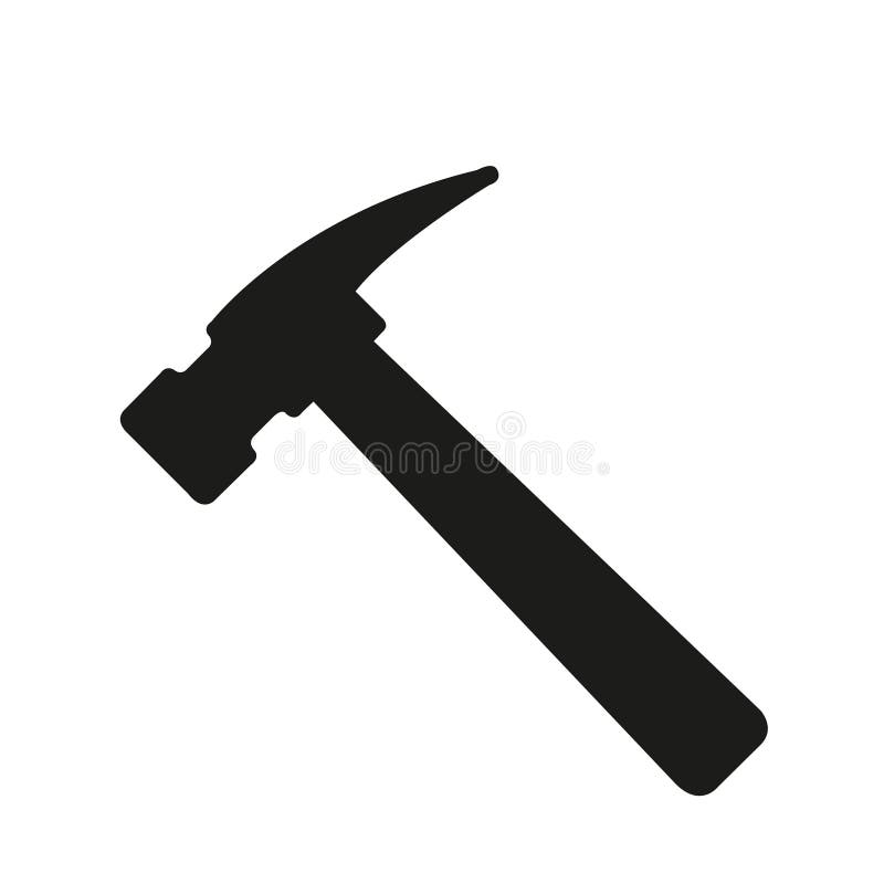 Black Hammer on a White Background with Copy Space Stock Vector ...