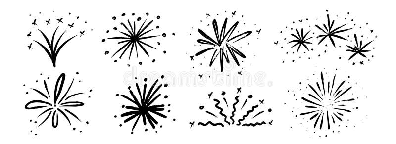 Doodled Firecracker Element Collection Stock Illustrations – 11 Doodled ...