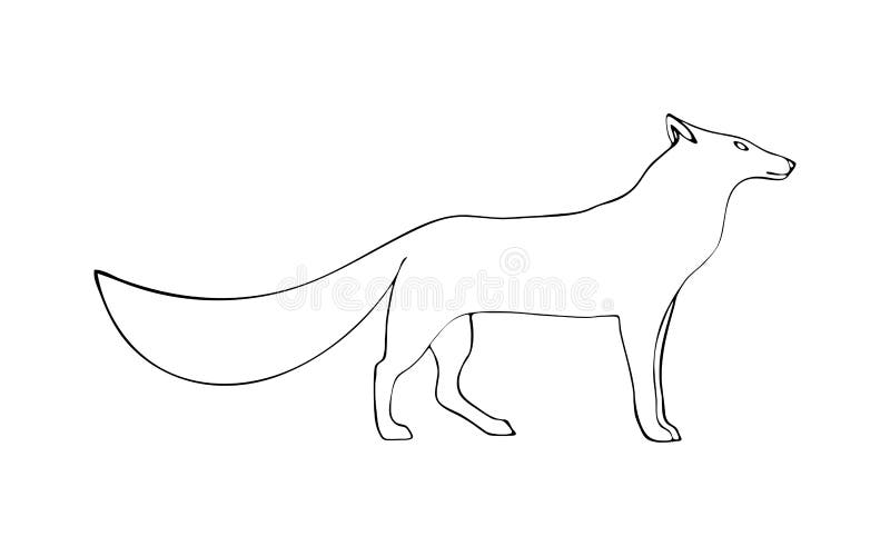 Stylized outline of a fox stock vector. Illustration of illustration ...