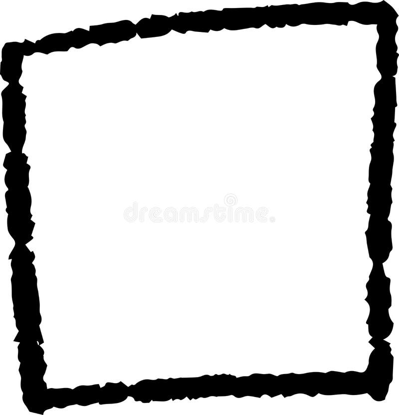 Black Hand-drawn rectangle stock vector. Illustration of margin - 198214935
