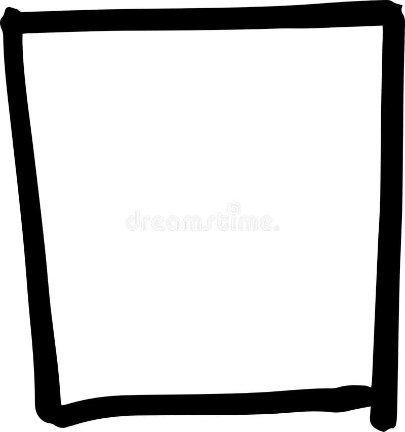 Black Hand-drawn rectangle stock vector. Illustration of square - 198214937