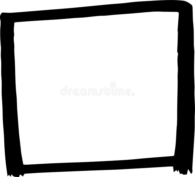 Black Hand-drawn rectangle stock vector. Illustration of vector - 198214938