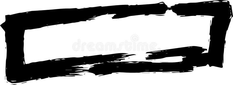 Black Hand-drawn Rectangular Frame Stock Vector - Illustration of space ...