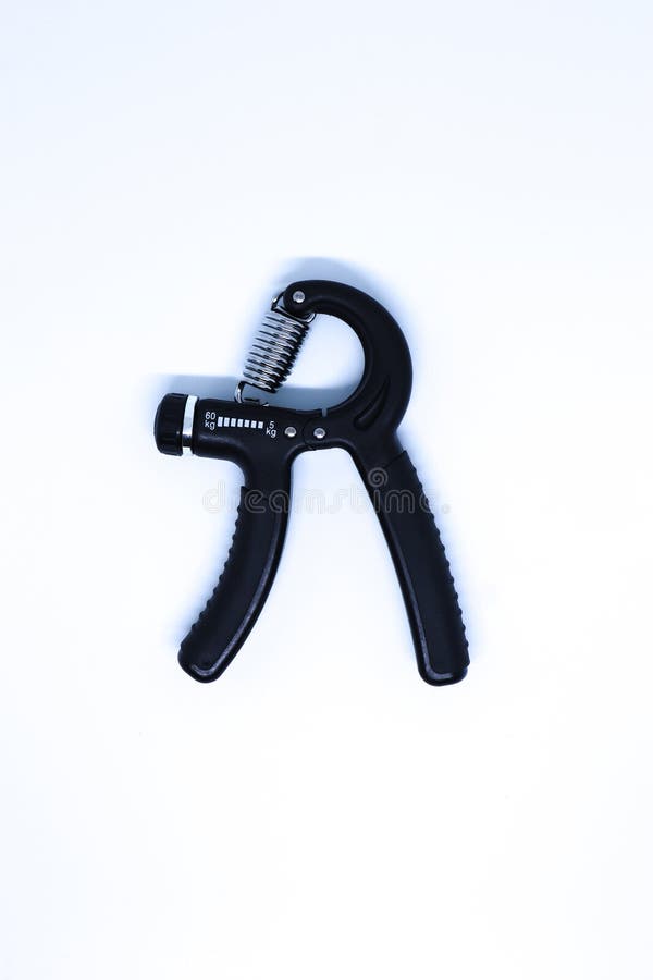 A Black Hand Grip in the Minimalist White Background with Flat Lay Shot ...