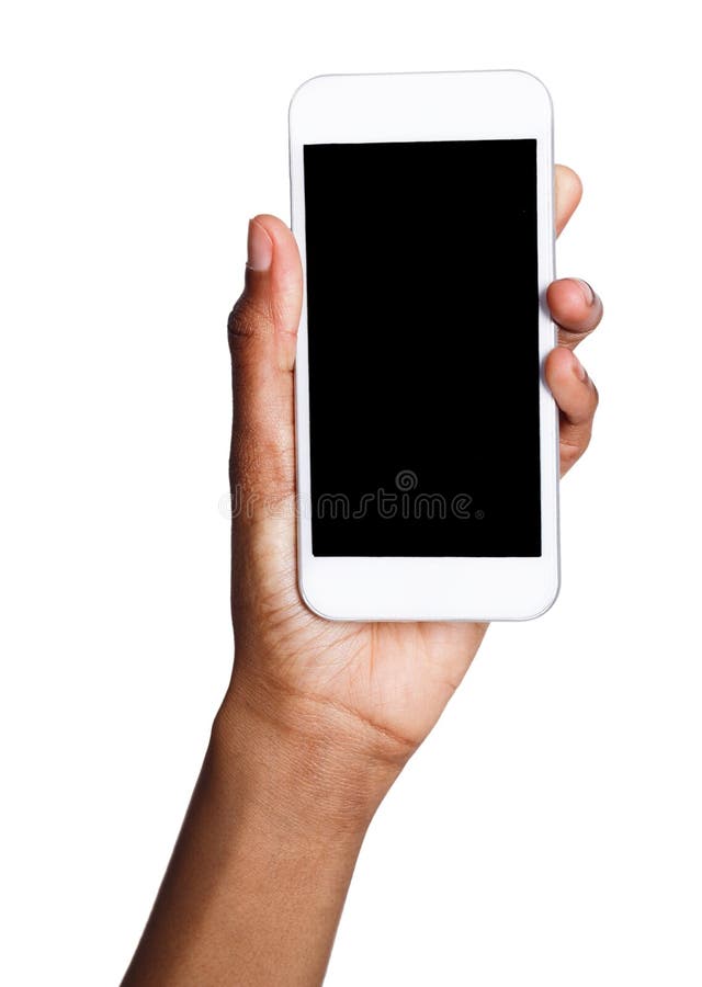 Black Hand Holding Mobile Smart Phone with Blank Screen Stock Image ... Black Hand Holding Mobile Smart Phone with Blank Screen Stock Image ...