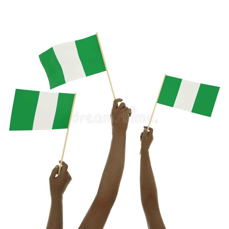 Black Hand Holding Nigerian Flag, Hand Lifting Flag, Hand Raising Flag ...
