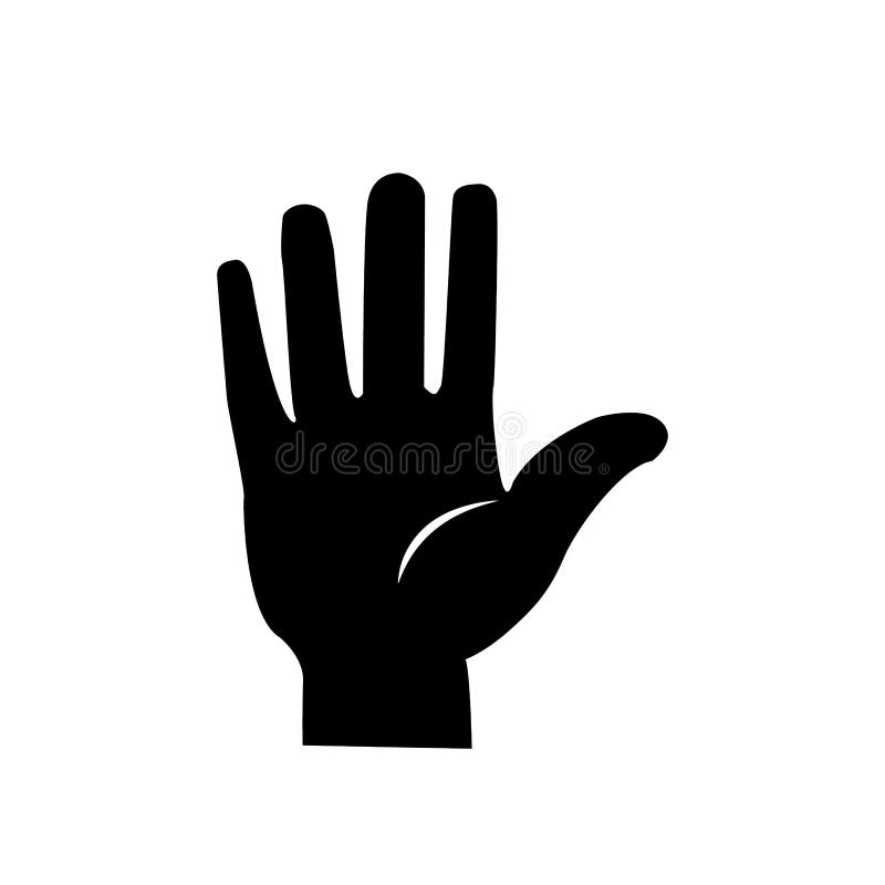 Hand Icon. Human Hand Black Silhouette. Vector Illustration. Stock ...