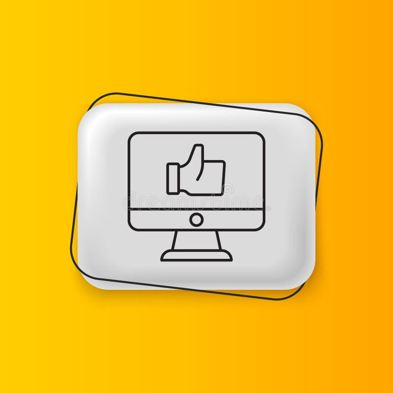 Black Hand Like Icon Isolated on Yellow Background. Silver Rectangle ...