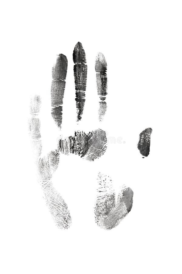 Black Hand Print on a White Background Stock Photo - Image of adult ...