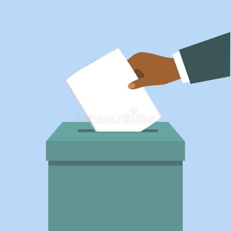 Black Hand Putting a Vote into the Box Stock Vector - Illustration of ...