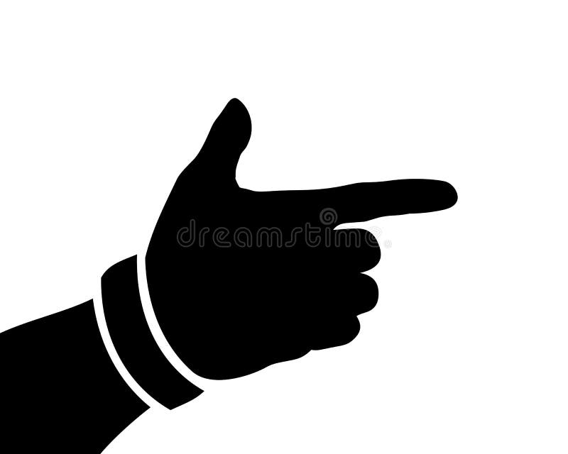 Black Hand Silhouette, Form a Gun or Pistol, Vector Illustration Stock ...
