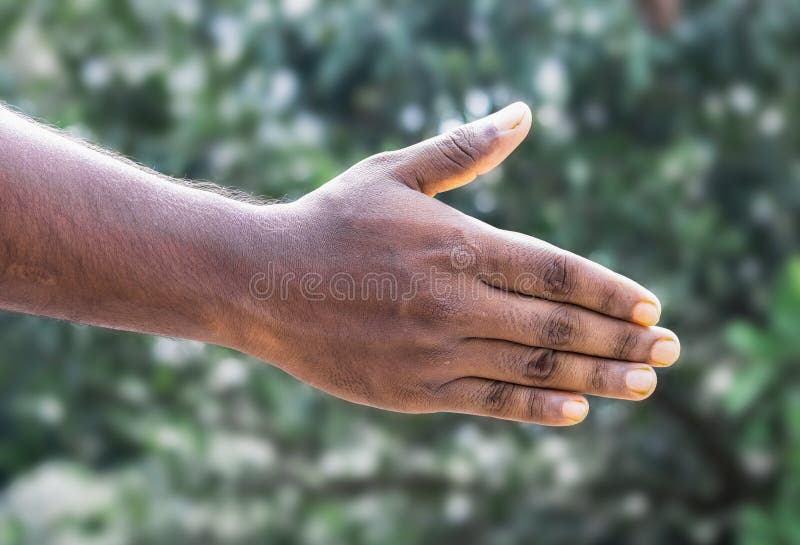 A Black Hand Stretching Toward To Help or Handshake Stock Image - Image ...