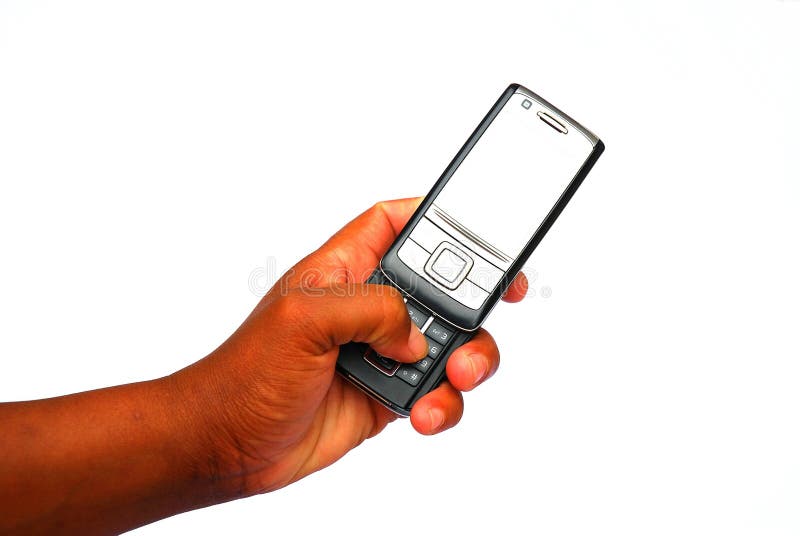 Outdoor Portrait of a Teenage Black Girl Using a Mobile Phone - Stock ...