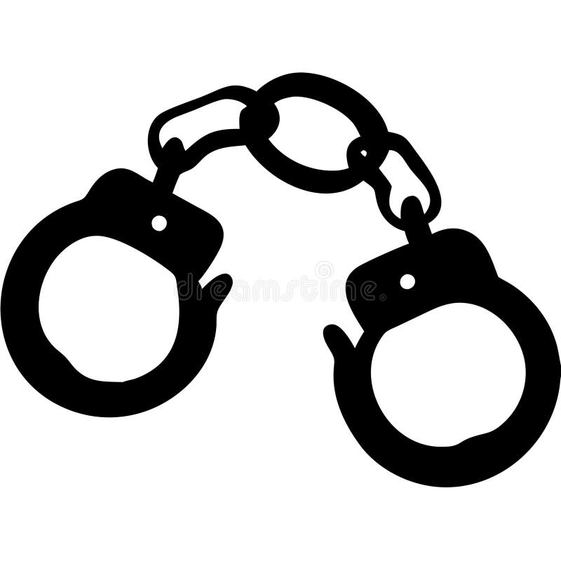 Black Handcuff Vector Illustration for Security and Law Enforcement ...