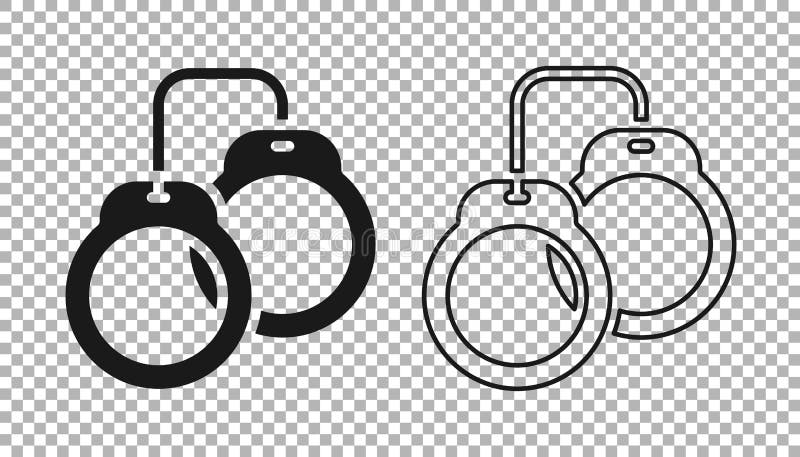 Black Handcuffs Icon Isolated on Transparent Background. Vector Stock ...