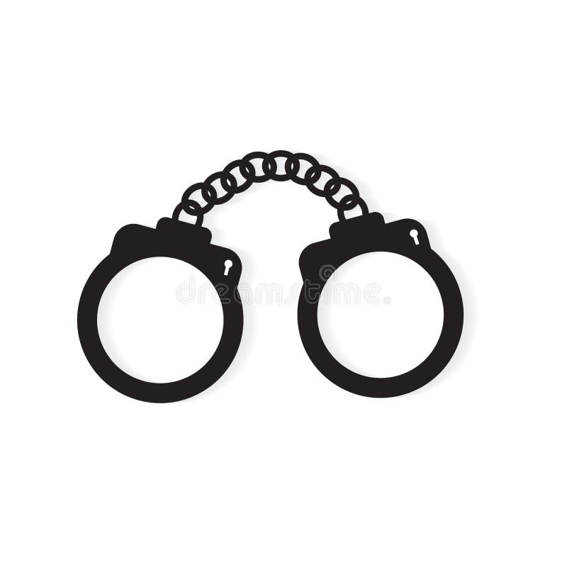 Black handcuffs icon stock vector. Illustration of flat - 153286238