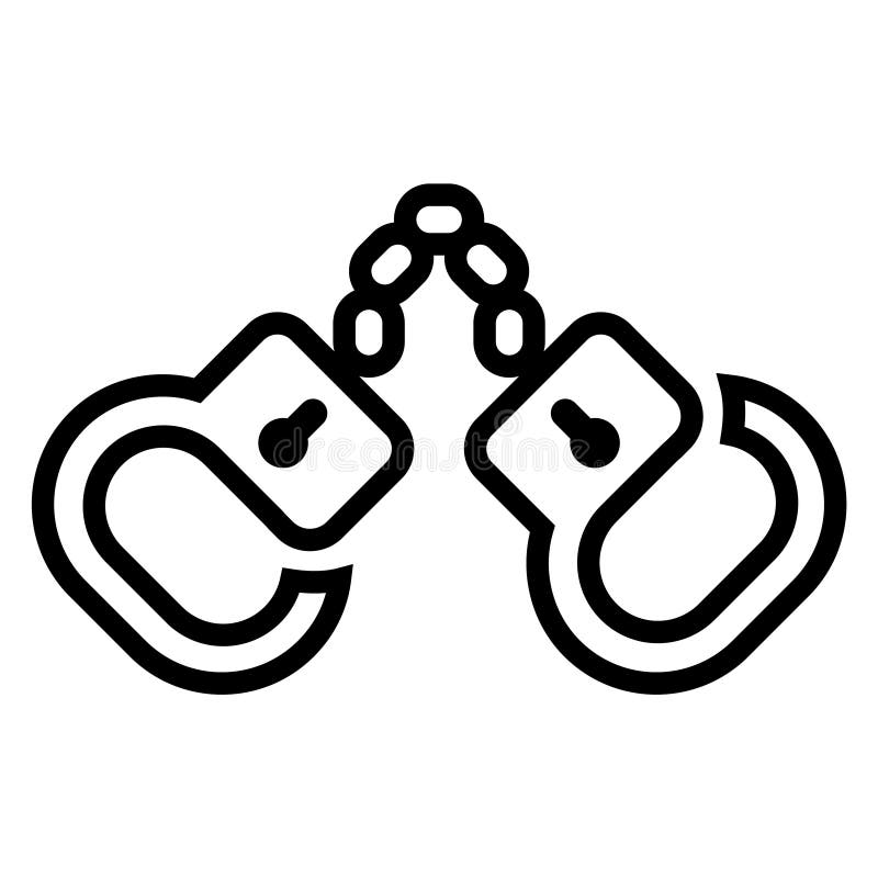 Black Handcuffs Icon on a White Background. Stock Vector - Illustration ...