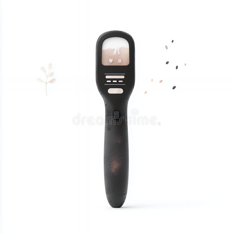 Black Handheld Device with Rose Gold Accents on White Background Stock ...