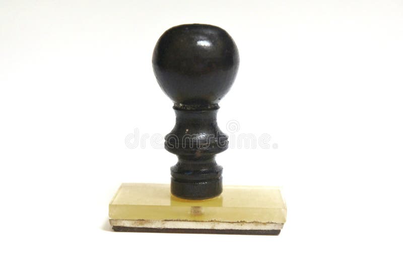 Black Handle Rubber Stamp on White Background Stock Image - Image of ...