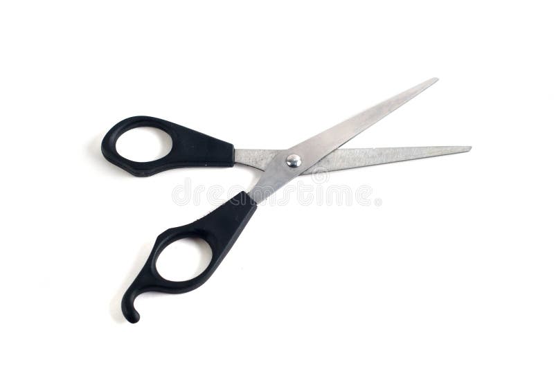 Black Handled Scissors Isolated Stock Photo - Image of graphic, metal ...