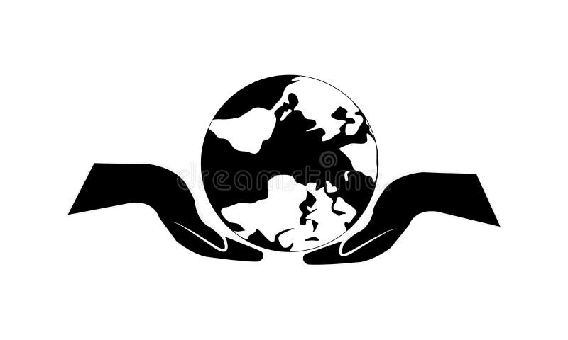 Black Hands Around of World and World Help Concept Stock Vector ...
