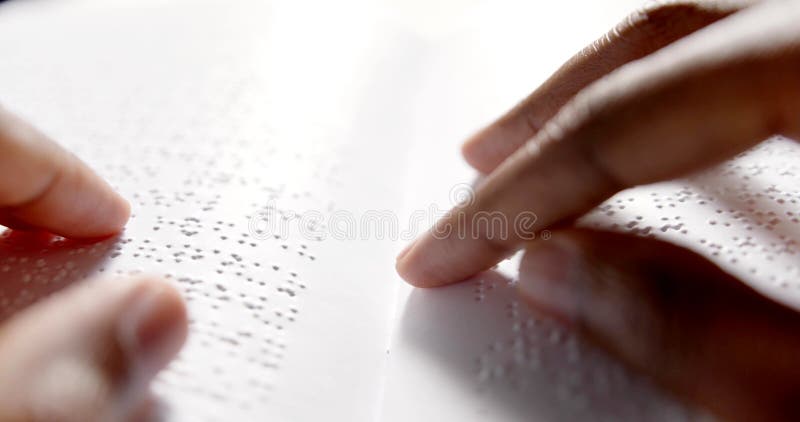 Black Hands are Reading Braille Stock Photo - Image of book, code ...