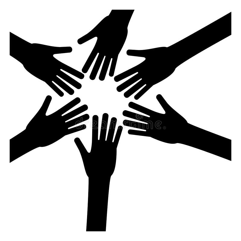 Black Hands of Women Together Icon Image Stock Illustration ...