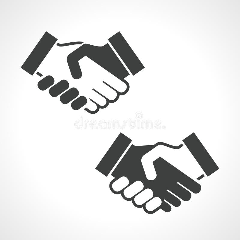Black And White Handshake Icon