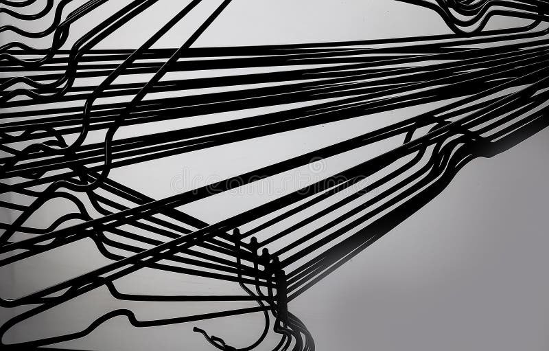 Black Hangers on the Black Background, Abstract Stock Photo - Image of ...