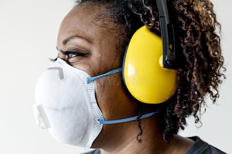 Black Woman Wearing Ear Protection Stock Photo - Image of nigeria ...