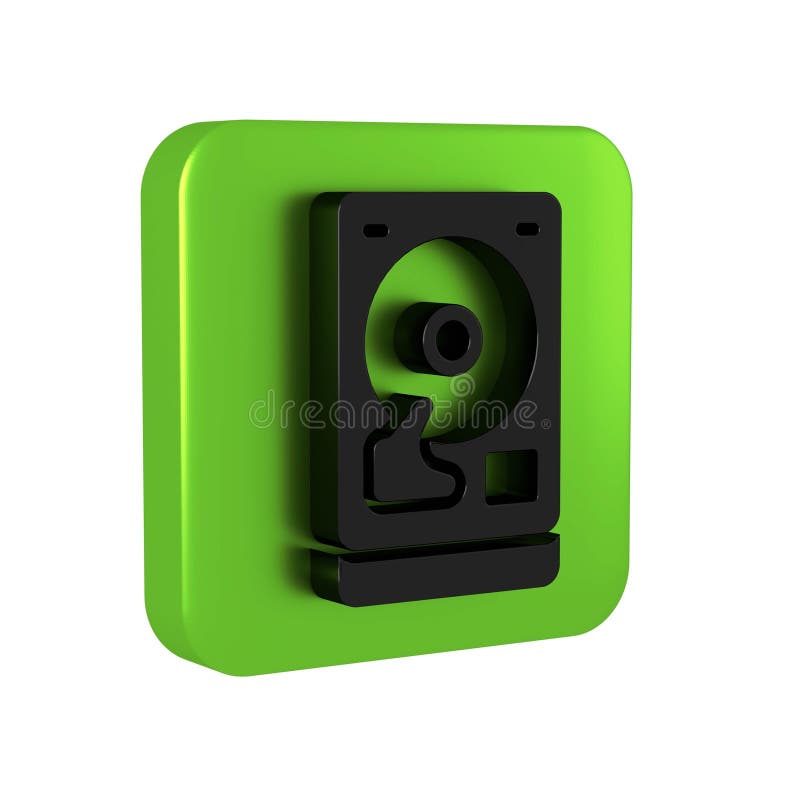Black Hard Disk Drive HDD Icon Isolated on Transparent Background ...