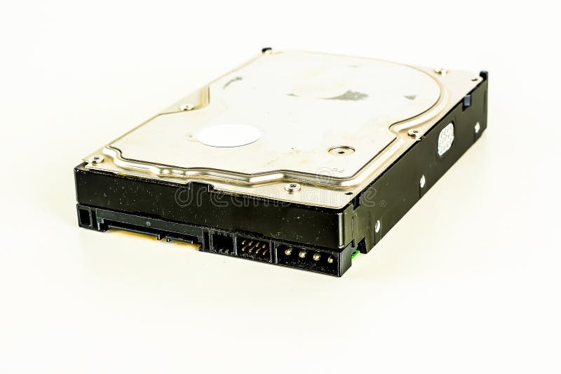 A Black Hard Drive with a Silver Casing Stock Photo - Image of sata ...